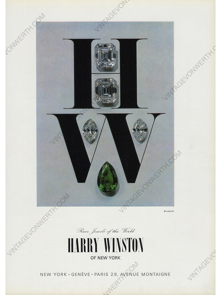 HARRY WINSTON 1967 Vintage Advertisement 1960s Jewelry Ad – VINTAGE VON ...