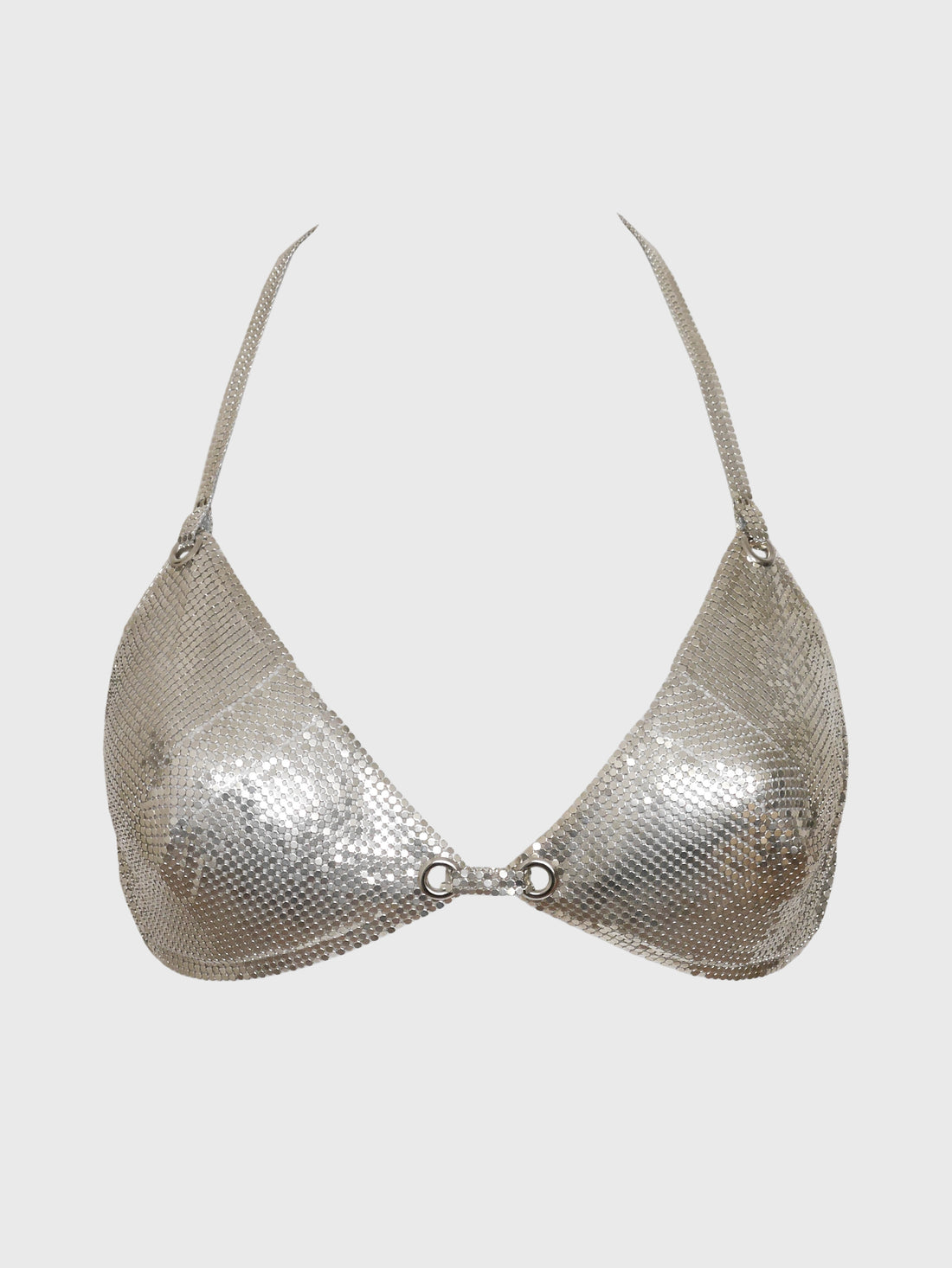 PACO RABANNE 1960s 1970s Vintage Silver-Tone Mesh Metal Bra Top ...