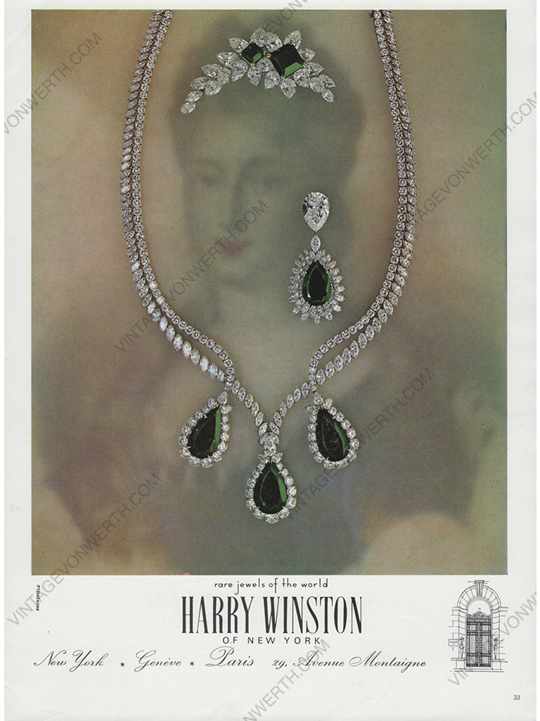 HARRY WINSTON 1963 Vintage Advertisement 1960s Jewelry Print Ad ...