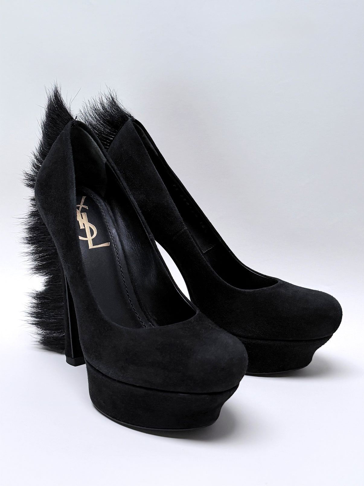 YVES SAINT LAURENT Fall 2010 Black "Mohawk" Platform Heels Size EU 36 ...