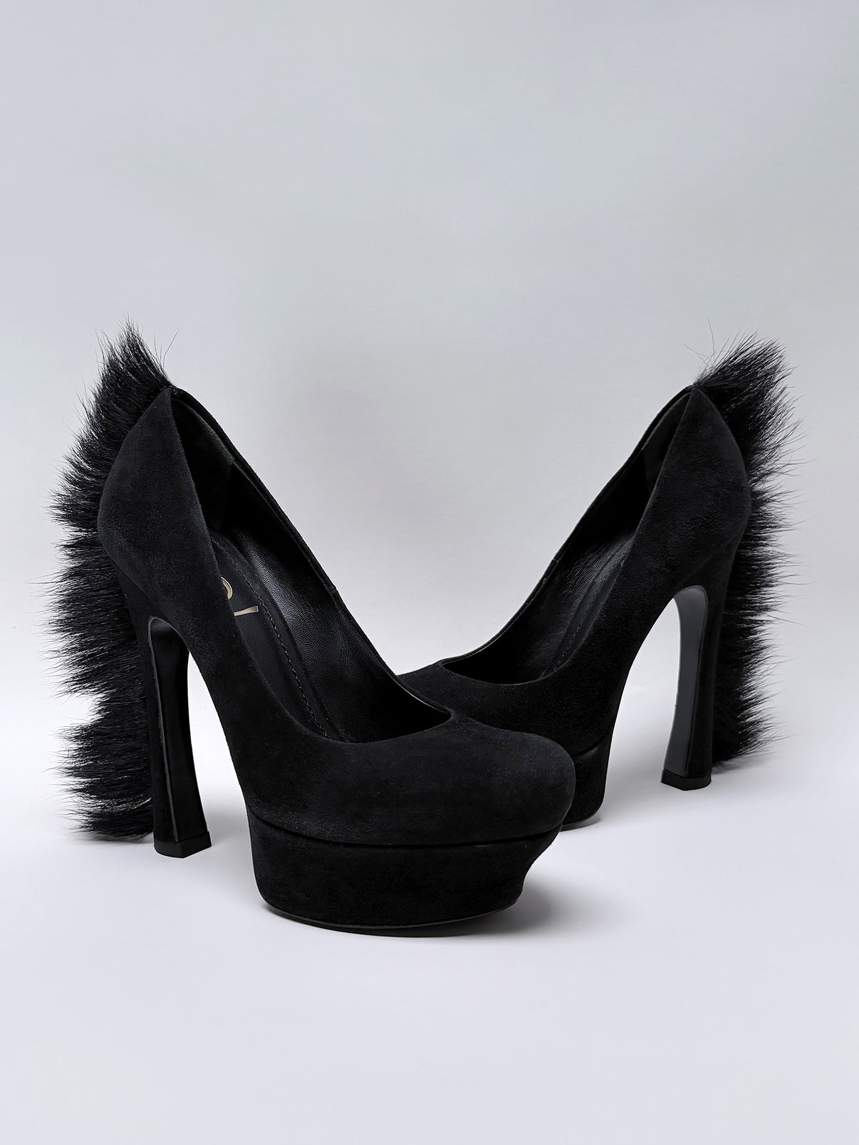 YVES SAINT LAURENT Fall 2010 Black "Mohawk" Platform Heels Size EU 36 ...